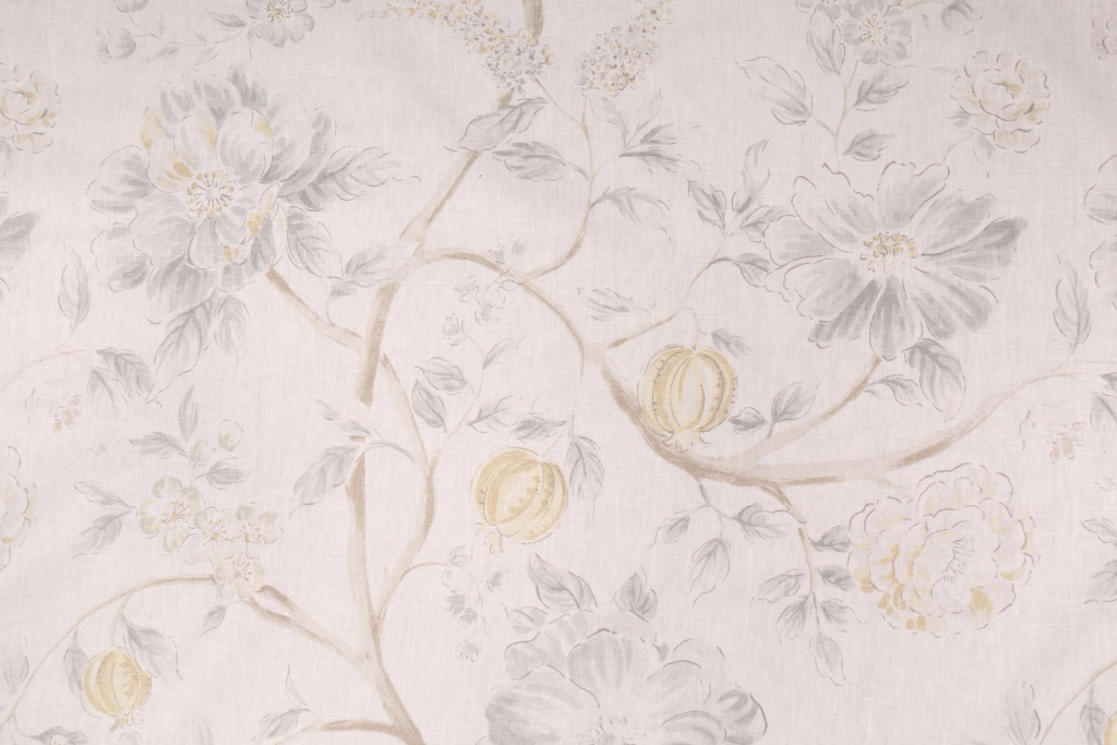 KF Sarah Richardson Errington Printed Linen Drapery Fabric in Sterling