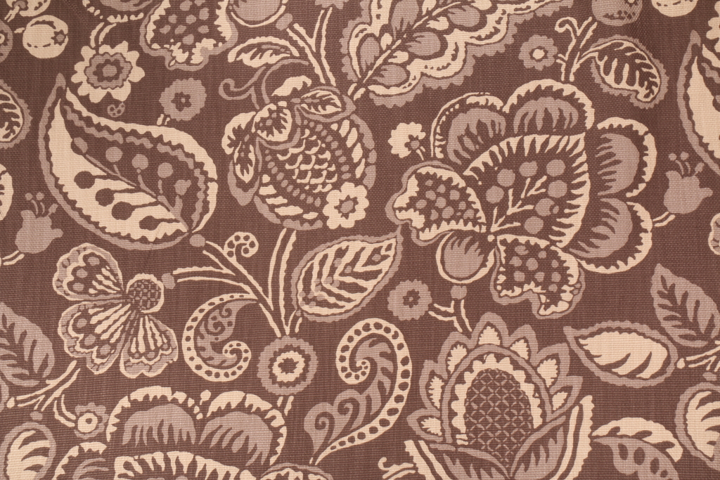 Robert Allen Kellet Printed Cotton Drapery Fabric in Cement