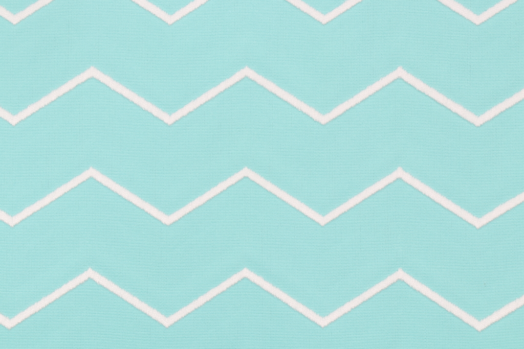 Braemore Parcheesi Embroidered Solution Dyed Acrylic Outdoor Fabric in Pool