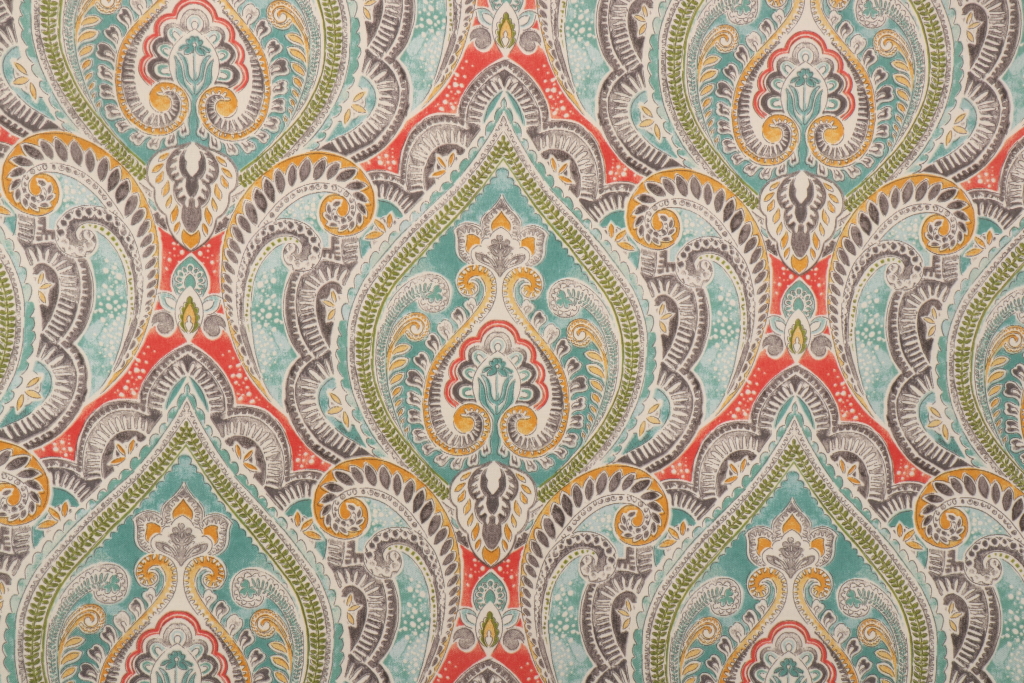 Kelly Ripa Pretty Witty Printed Polyester Outdoor Fabric in Reef