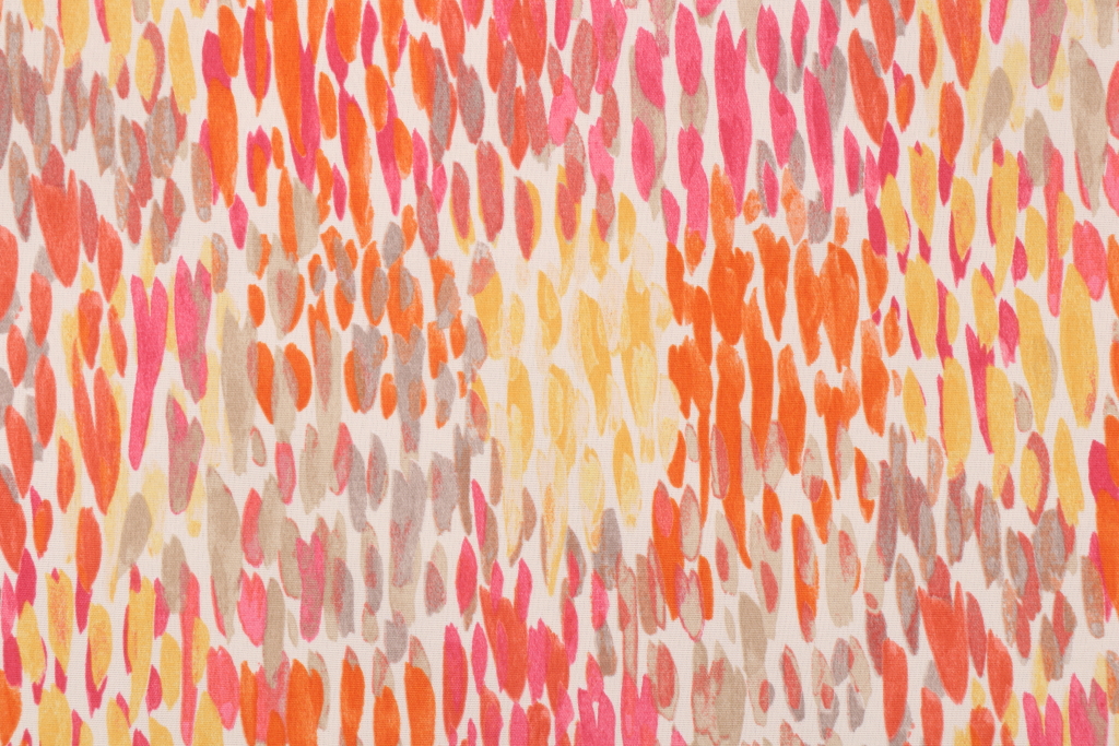 Kelly Ripa Home Make It Rain Printed Polyester Outdoor Fabric in Coral