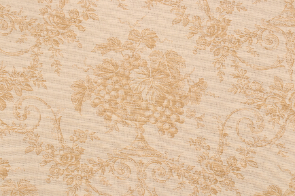 2.63 Yards Sandra Jordan Century Toile Printed Drapery Fabric in Gold
