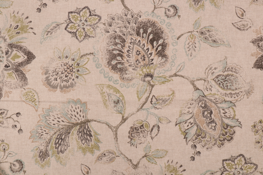 Mill Creek Satya-Southside Printed Cotton Blend Drapery Fabric in Jadestone