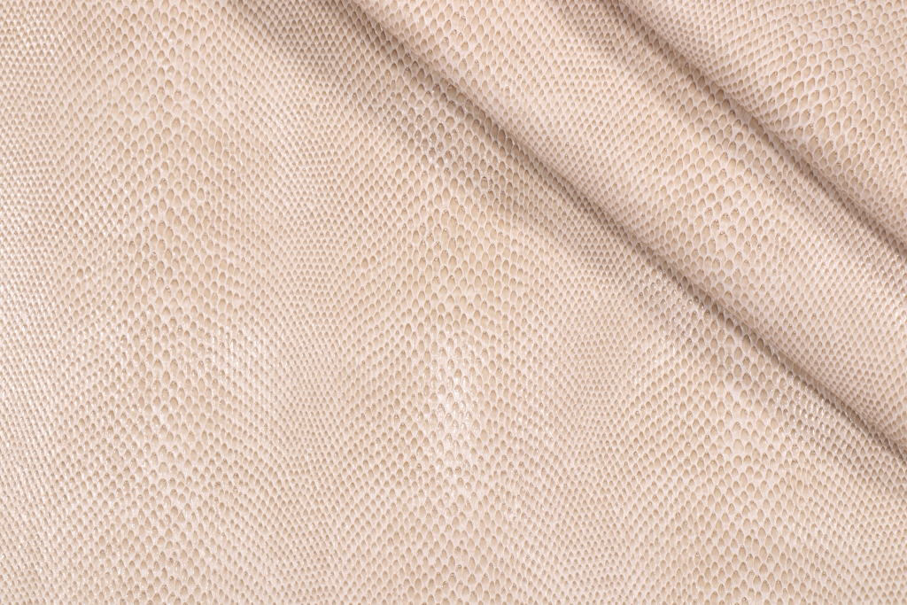 9.5 Yards Snakeskin Embossed Vinyl Upholstery Fabric in Putty
