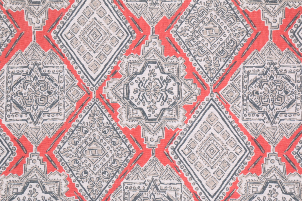 Premier Prints Milan Printed Polyester Outdoor Fabric in Indian Coral