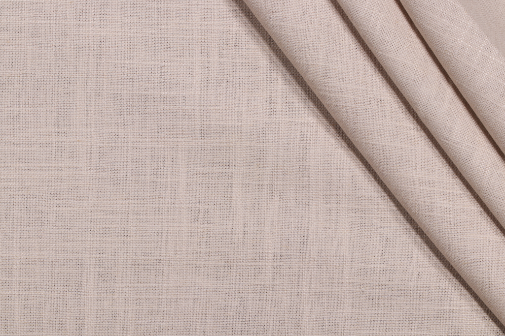 Sample of Solid Woven Linen Blend Decorator Fabric in Vanilla