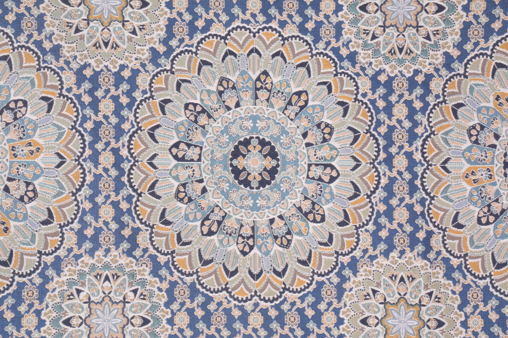 3.1 Yards Richloom Westeros Tapestry Upholstery Fabric in Cobalt