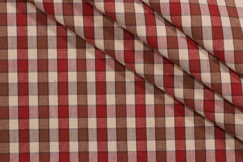 3.38 Yards Thibaut Town Hall Check W8304 Woven Upholstery Fabric in Red ...