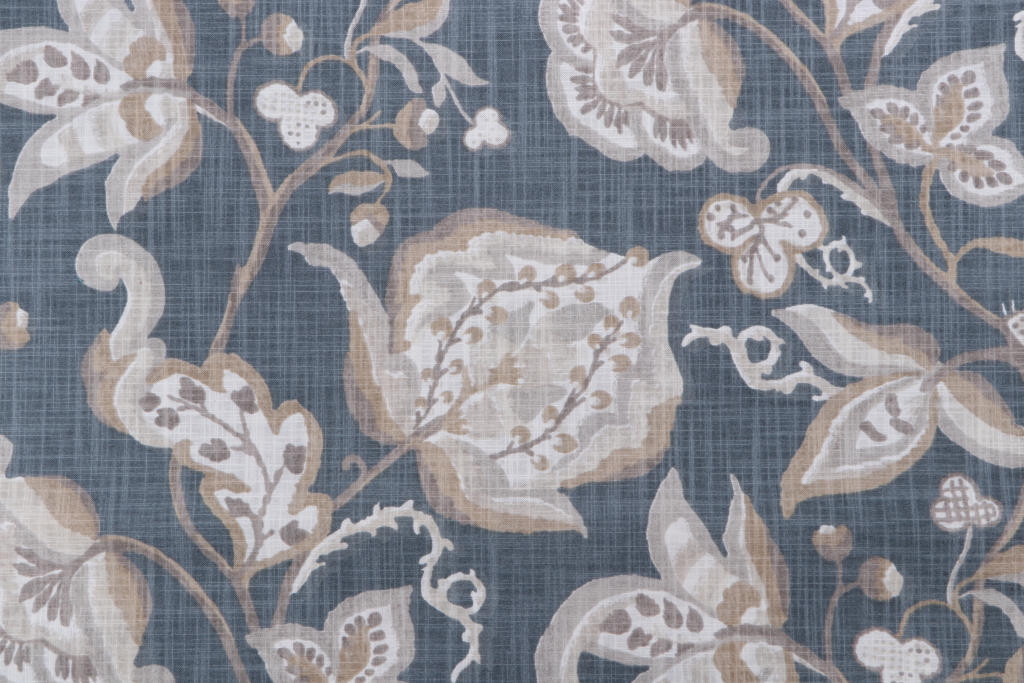 2.75 Yards Richloom Lawrence Printed Cotton Drapery Fabric in Slate