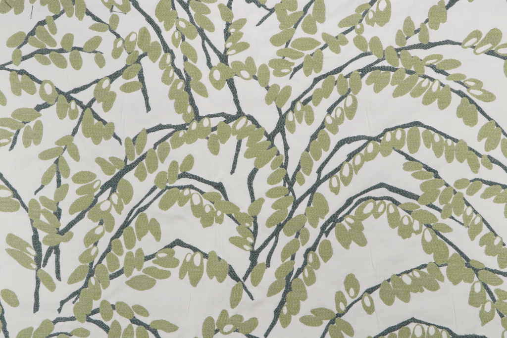 2.5 Yards Robert Allen Olive Branch Tapestry Upholstery Fabric in Moss