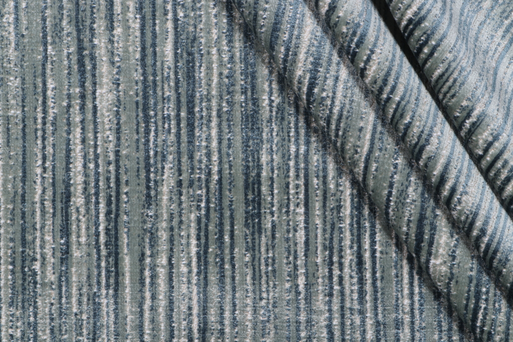 PK Lifestyles Velvety Strie Velvet Upholstery Fabric in Aqua