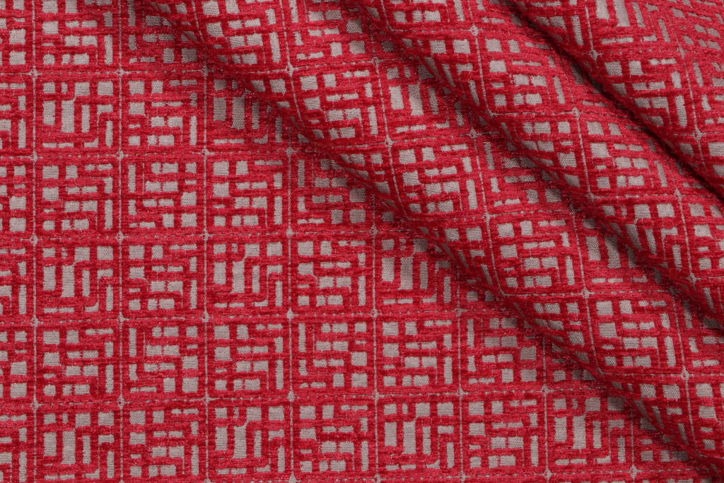 Camden Woven Chenille Upholstery Fabric in Cherry