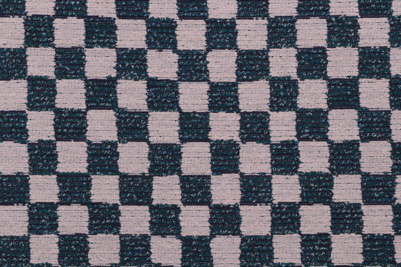5 Yards Crypton Check High Performance Woven Upholstery Fabric in Peacock