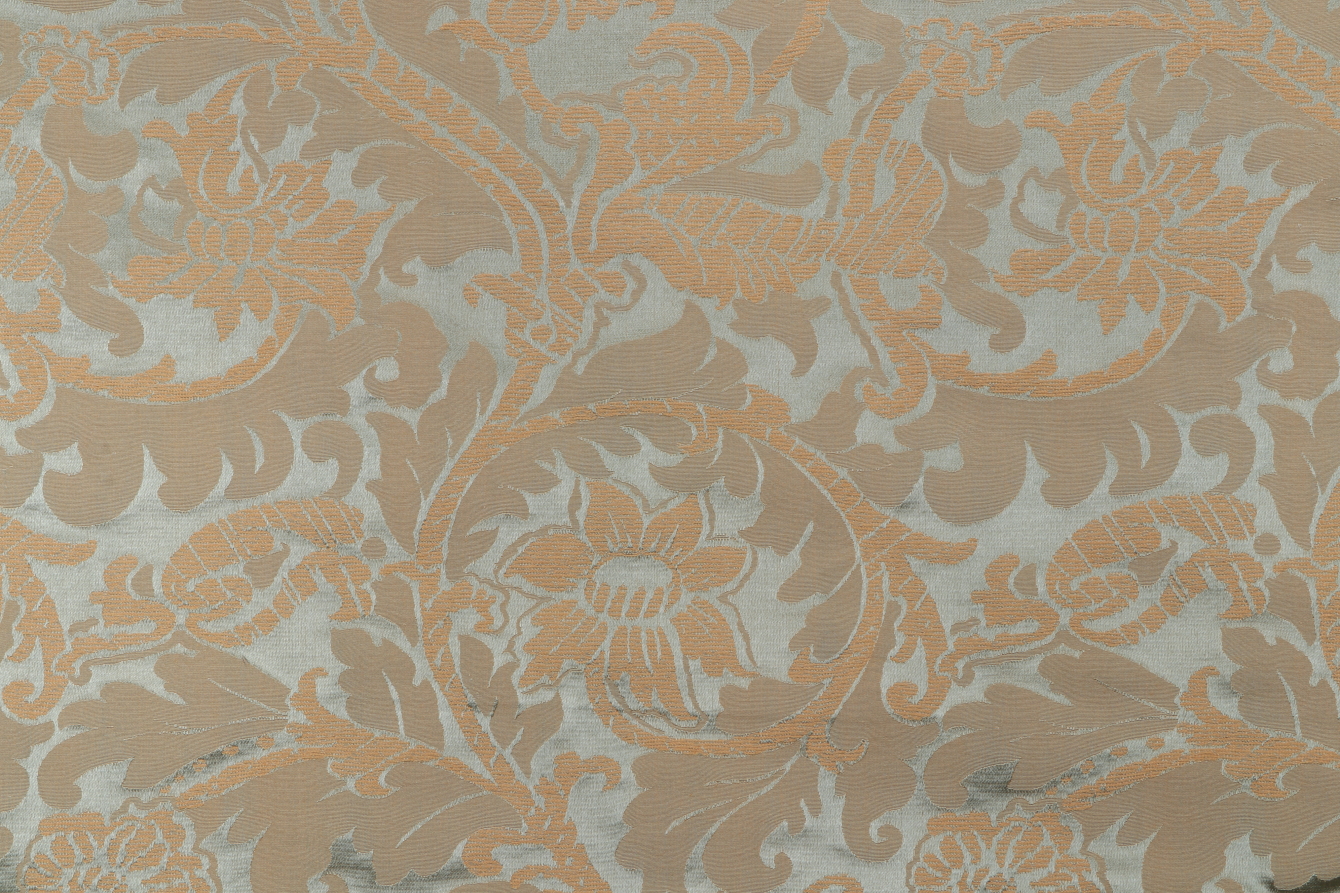 6.38 Yards Scalamandre Corinthus Damask Upholstery Fabric in Sky Gold