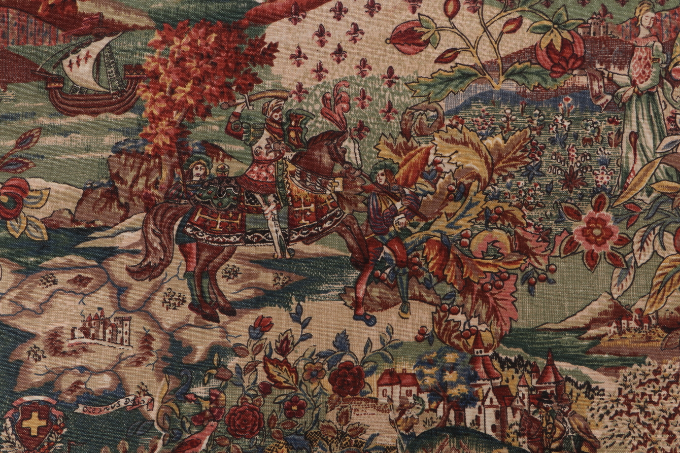 .88 Yards Scalamandre Lancelot Printed Linen Drapery Fabric in Multi ...