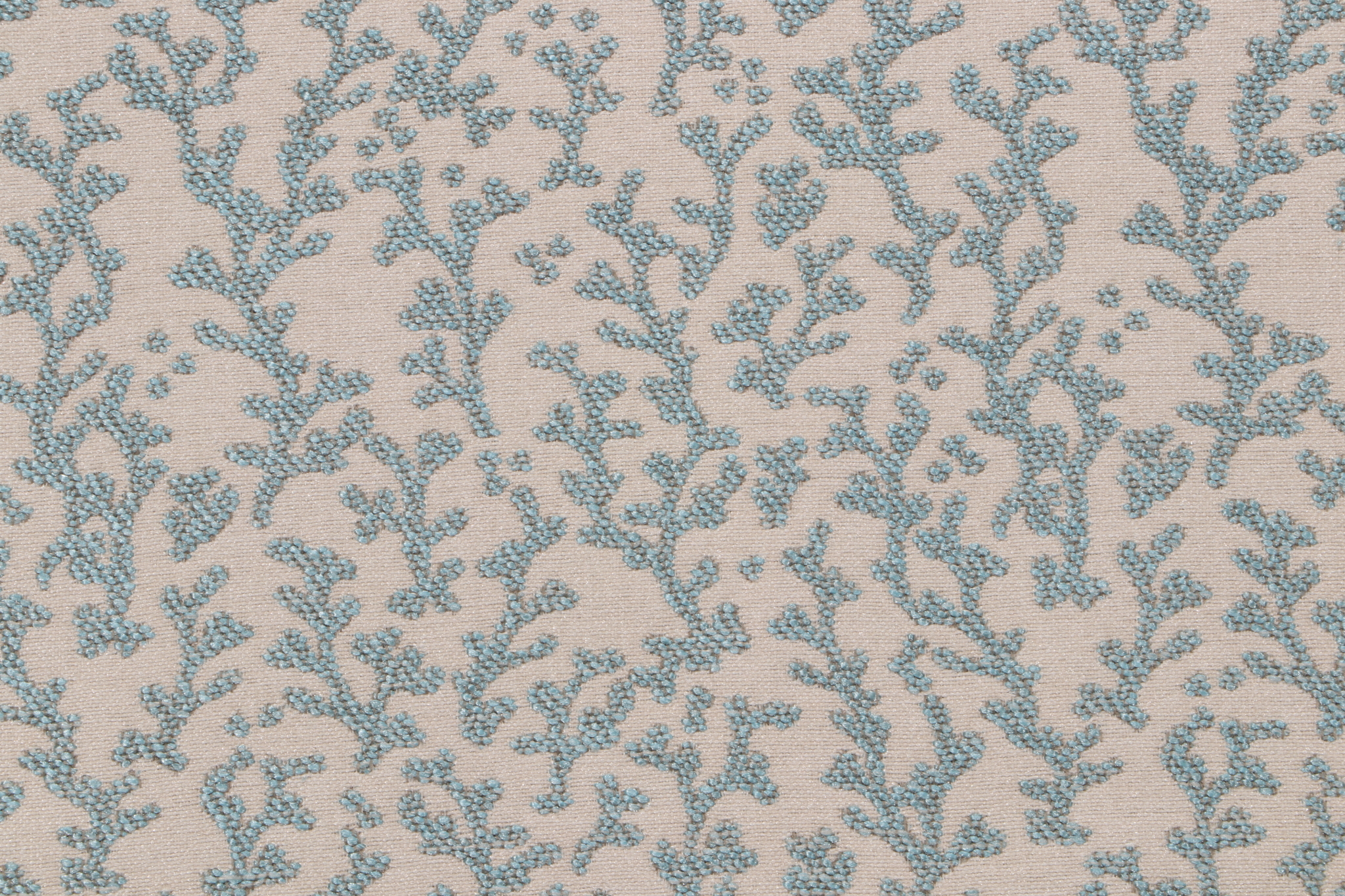 1 Yards Valdese Weavers Coral Tapestry Upholstery Fabric in Aqua