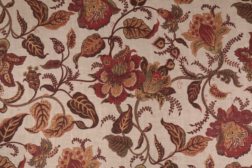Golding Chantel Printed Linen & Cotton Drapery Fabric in Sienna