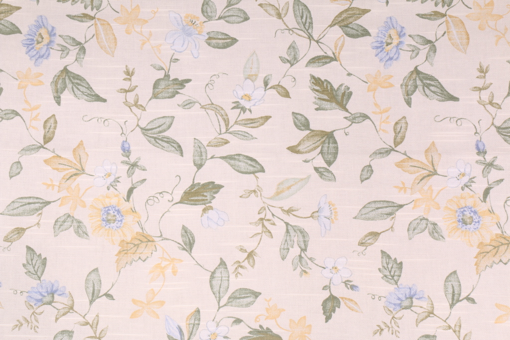 1.5 Yards Robert Allen Verdell Printed Cotton Drapery Fabric in Sunblue