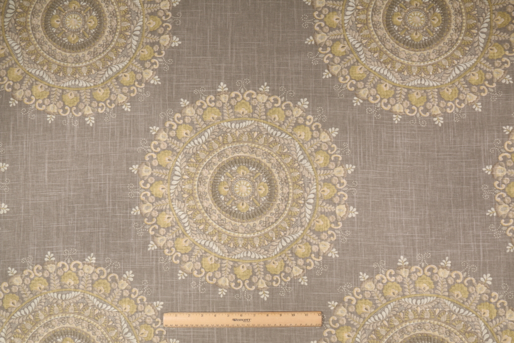 10.1 yards Richloom Margarita Printed Linen Blend Drapery Fabric in Oyster