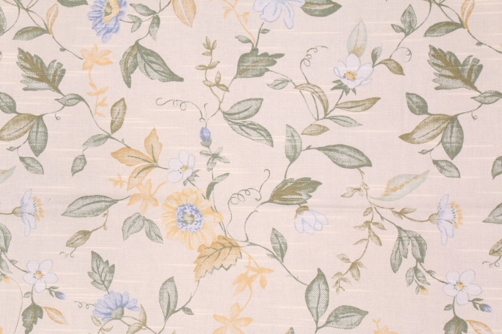 1.7 Yards Robert Allen Verdell Printed Cotton Drapery Fabric in Sunblue