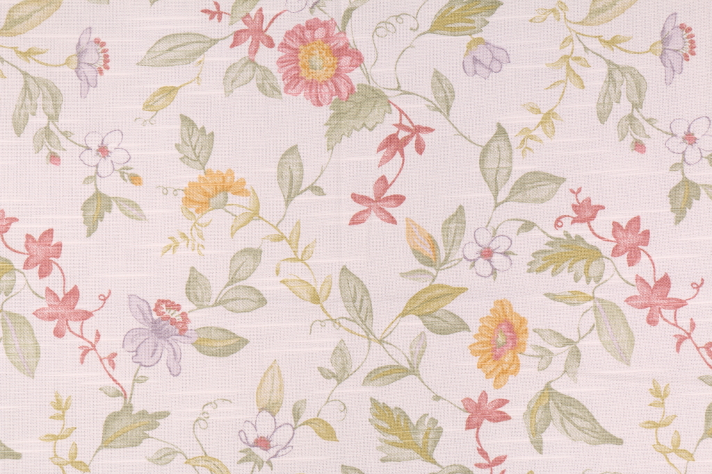 1.7 yards Robert Allen Verdell Printed Cotton Drapery Fabric in Spring