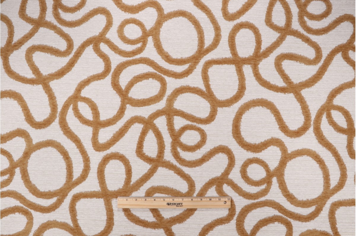 Golding Loopty Loop Woven Chenille Patterned Upholstery Fabric in Honey