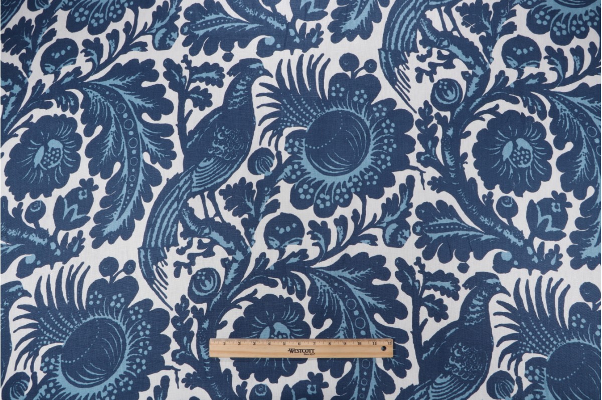 Sample of Scalamandre Resist Print 6218 Printed Linen Drapery Fabric in ...