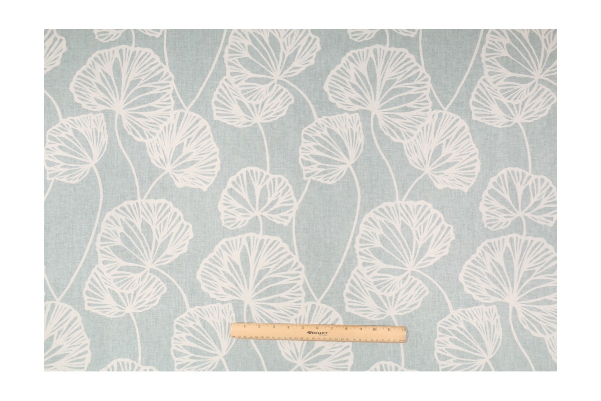 KF Printed Linen Drapery Fabric in Blue