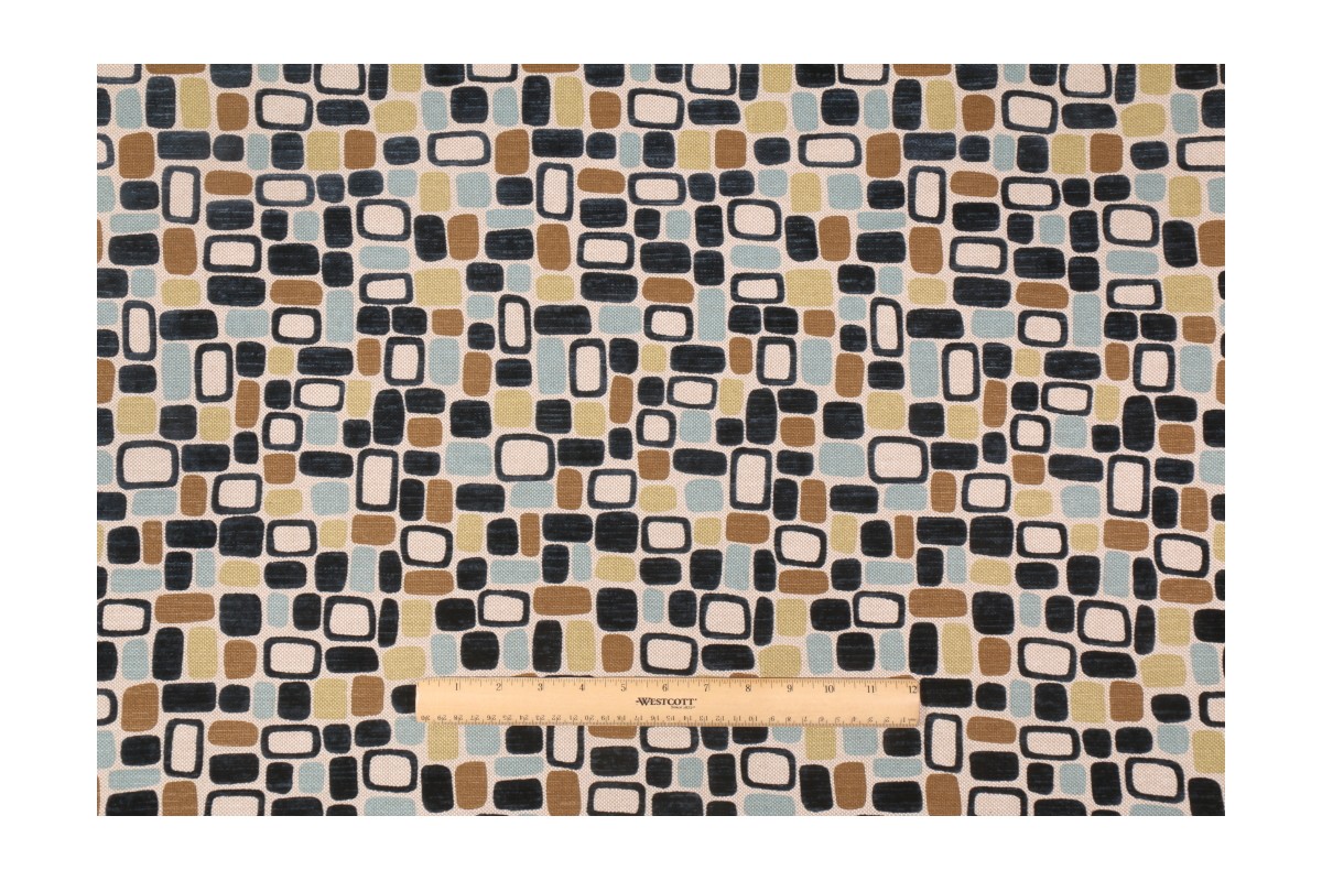 11 Yards Flocked Printed Linen Decorator Fabric