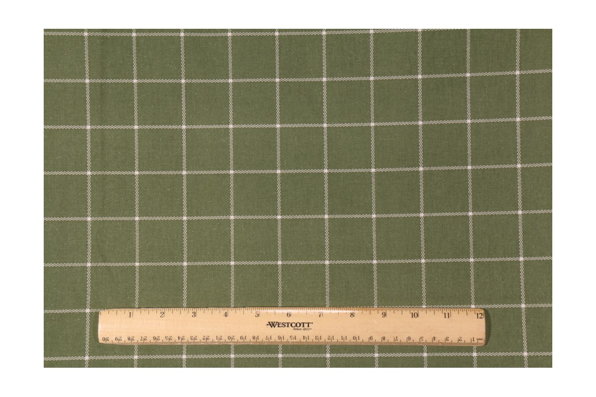 5 Yards Waverly Window Plaid Printed Cotton Drapery Fabric in Green