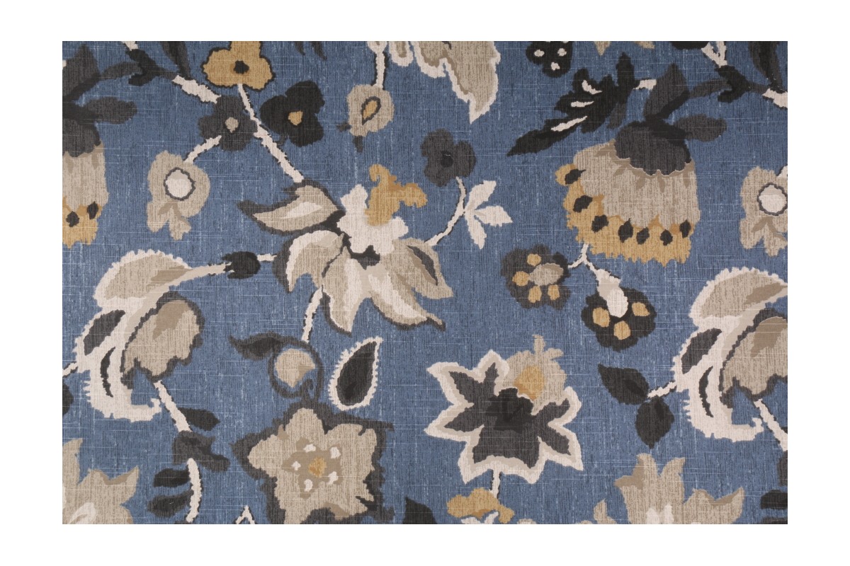 Robert Allen Mabenga Printed Cotton Drapery Fabric in Twilight