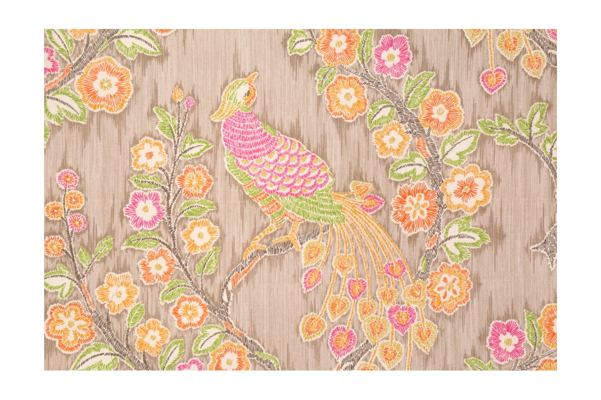 Iman Home Magic Garden Printed Cotton Drapery Fabric in Nectar