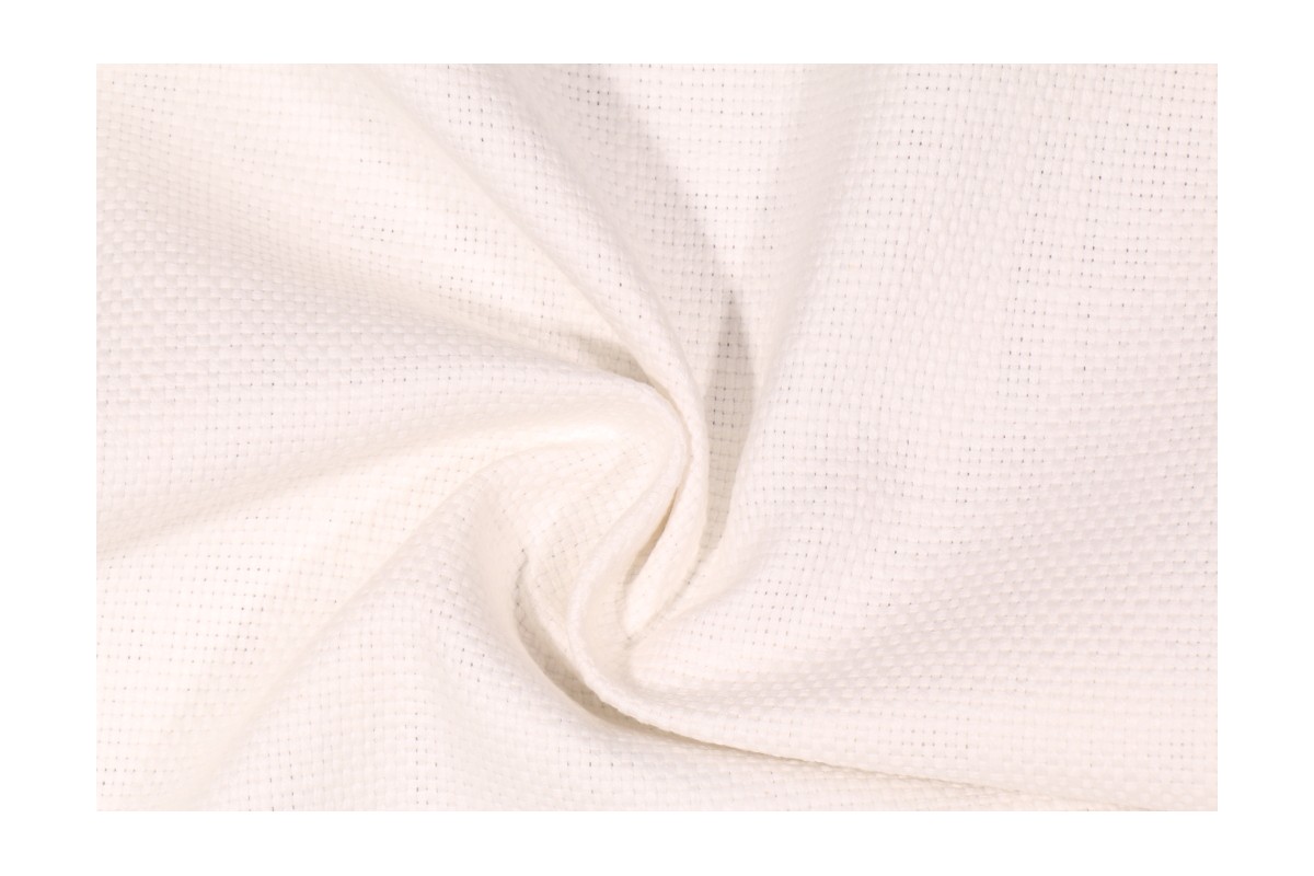 Kaufmann Slubby Basket Woven Cotton Decorator Fabric in White