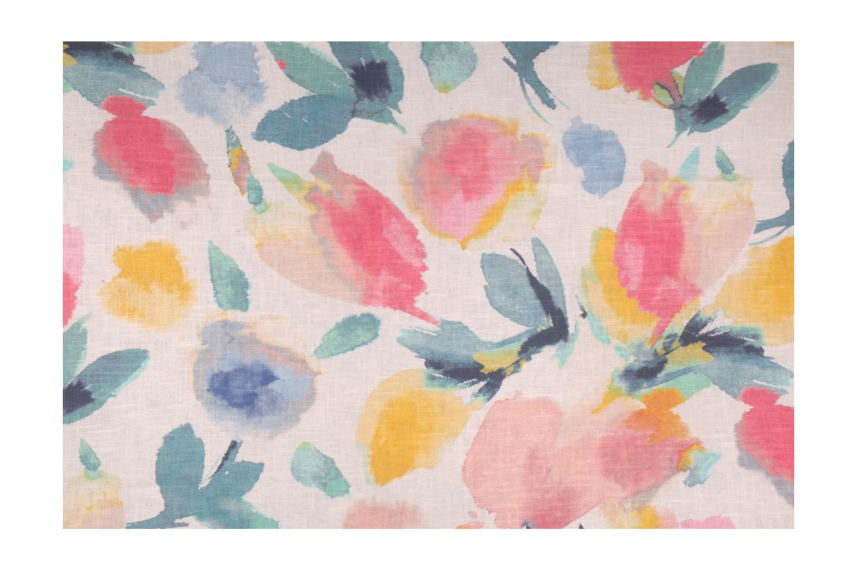 Hamilton Rio Printed Linen Blend Drapery Fabric in Pastel