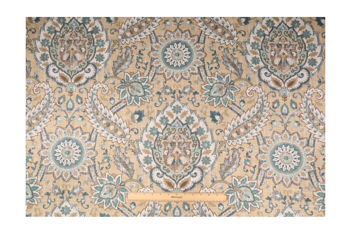 Mill Creek Fidelio - Cliffside Printed Linen Blend Drapery Fabric in Dove