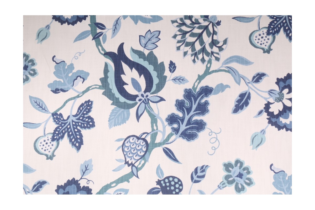 Kaufmann Folk Art Printed Cotton Decorator Fabric in Azure