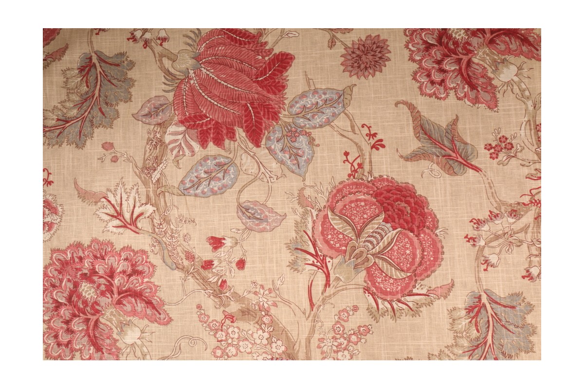 Kaufmann Florabunda Printed Linen Blend Drapery Fabric in Document