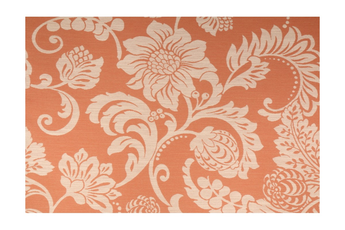 Floral Damask Upholstery Fabric in Apricot