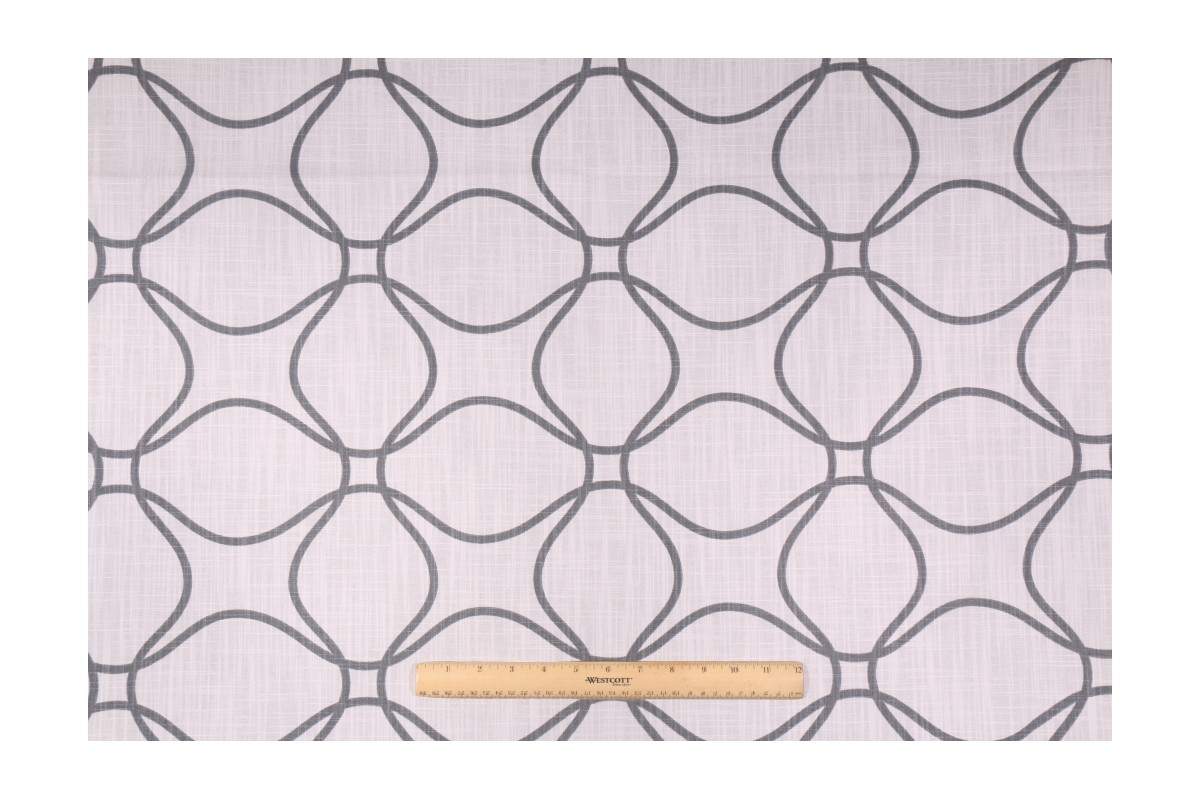 Premier Prints Zane Printed Slub Cotton Canvas Drapery Fabric in Black ...