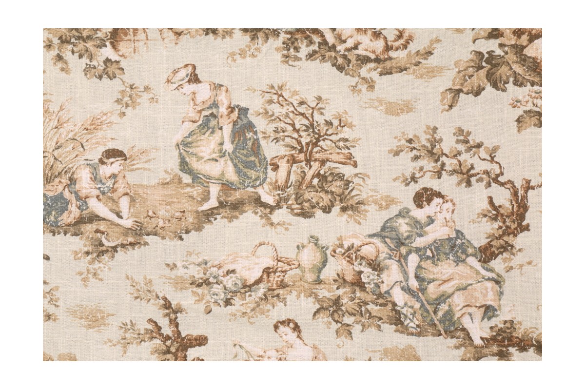 Folk Tales - Cliffside in Pistachio Printed Linen Blend Drapery Fabric ...