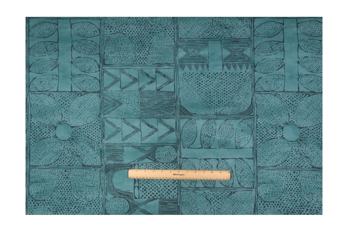Robert Allen Cassava Printed Cotton Drapery Fabric in Jasper