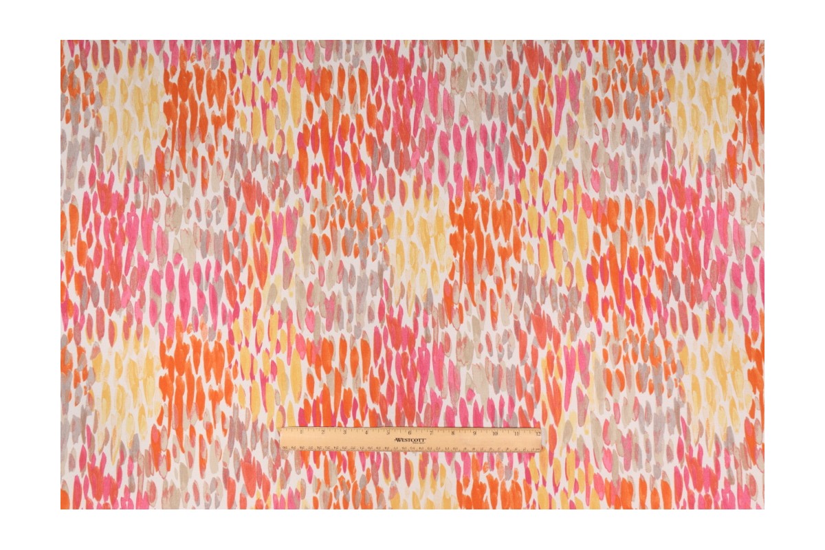 Kelly Ripa Home Make It Rain Printed Polyester Outdoor Fabric in Coral