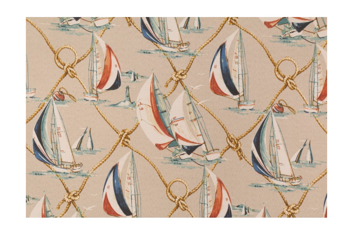 PK Lifestyles On Sail Printed Polyester Outdoor Fabric in Canvas