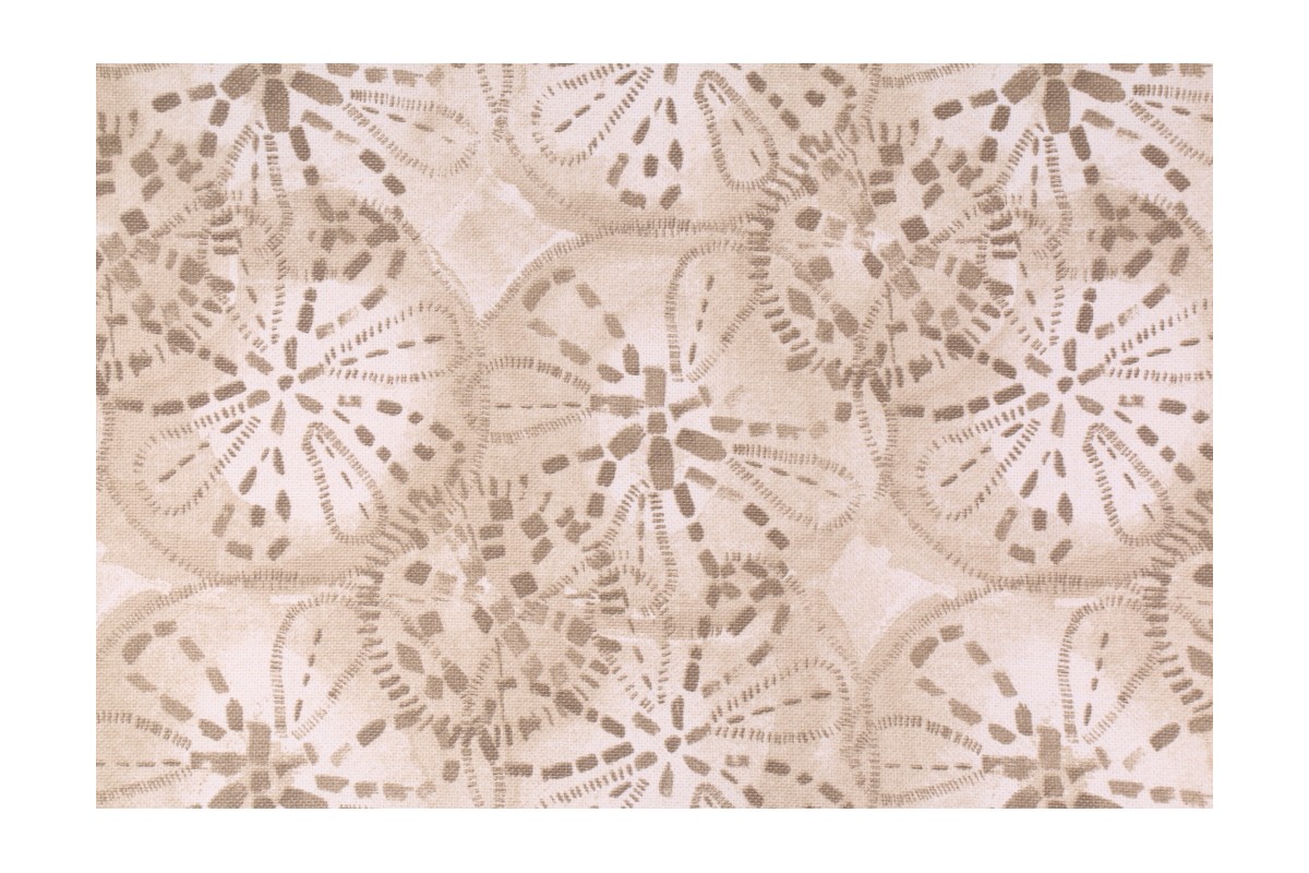 Lacefield Sand Dollar Printed Cotton Drapery Fabric in Sand