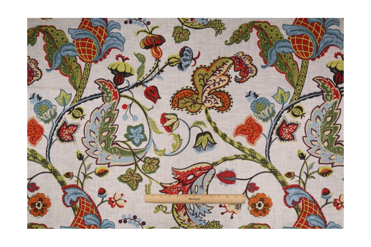 Covington Wilmington Printed Linen Blend Drapery Fabric in Multi 11