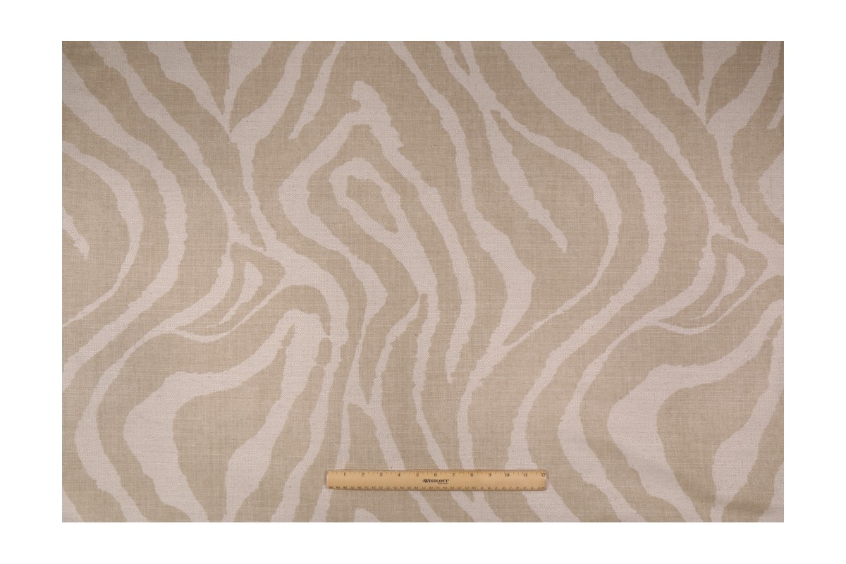Vilber 33597 Zebra Spanish Printed Cotton Drapery Fabric in Natural