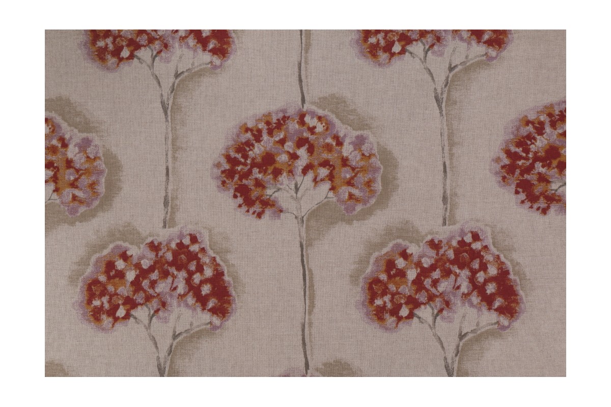 Vilber 16083 Floral Spanish Printed Drapery Fabric in Rust