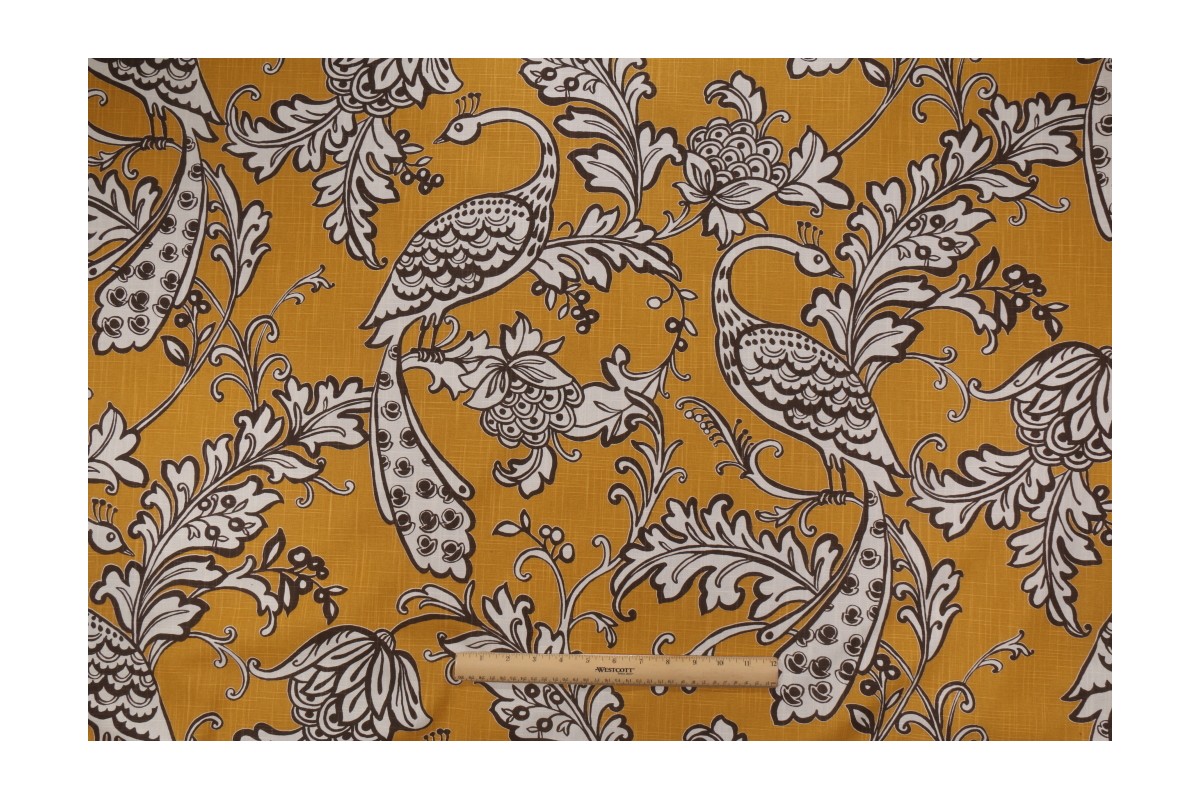 Vilber Aina-06 Spanish Printed Drapery Fabric in Goldenrod