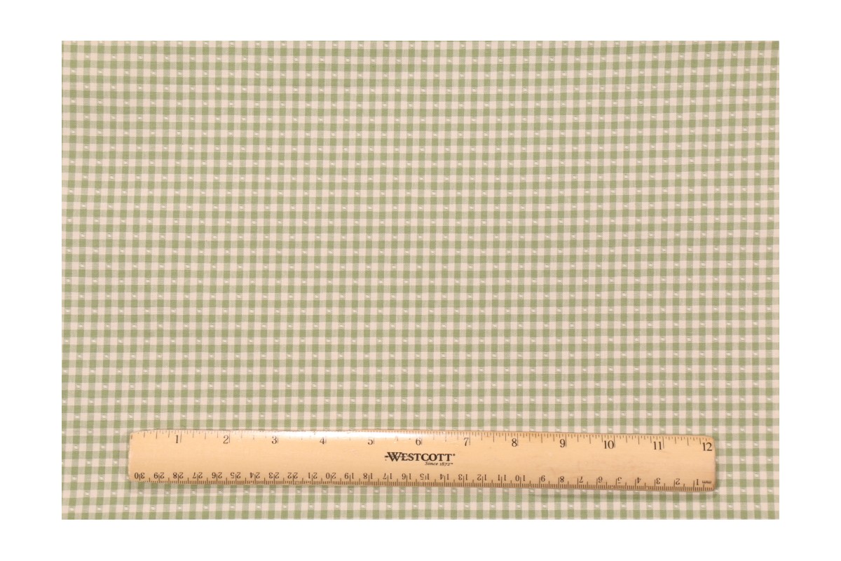 1.38 Yards Covington Linley Gingham Woven Cotton Drapery Fabric in Fern