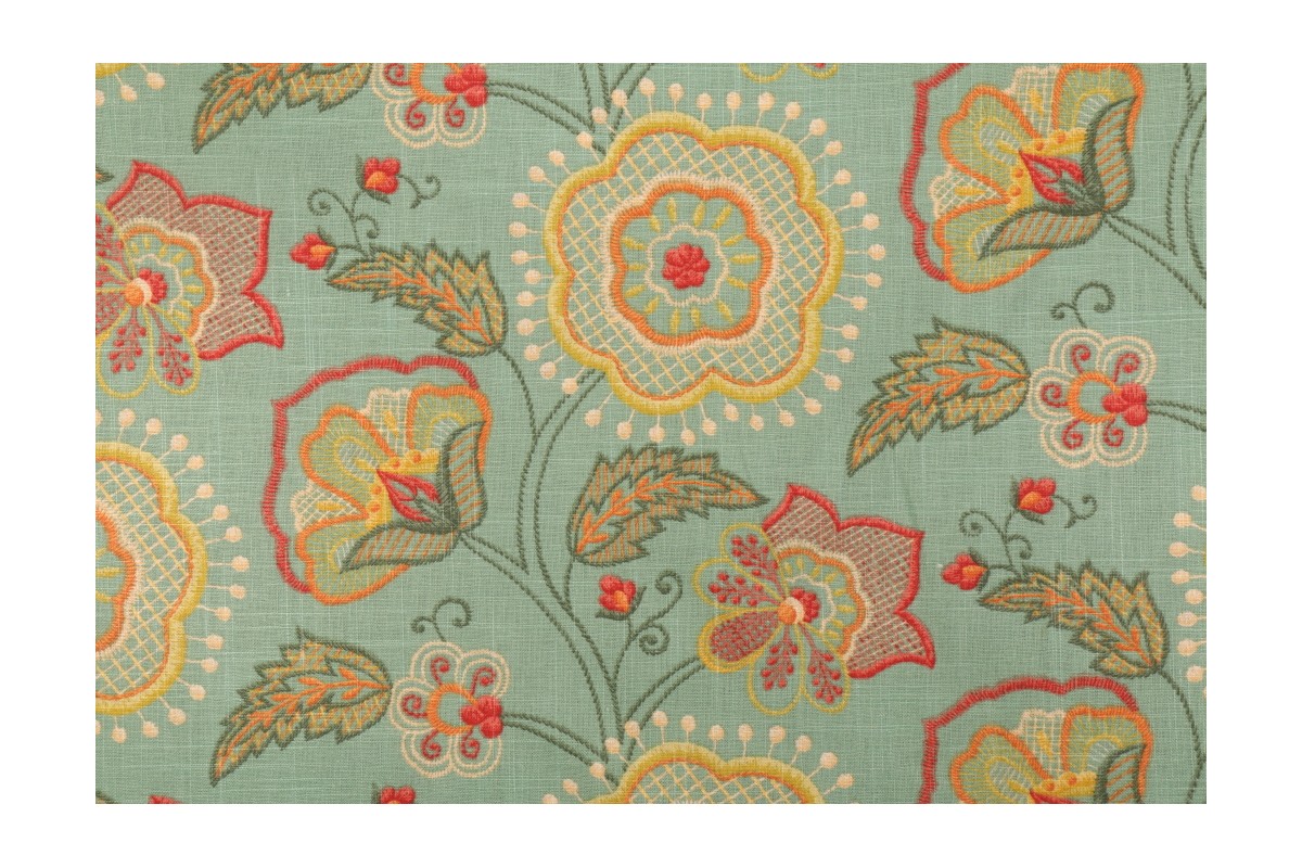 Richloom Cimmaron Printed Linen Blend Drapery Fabric in Mallard